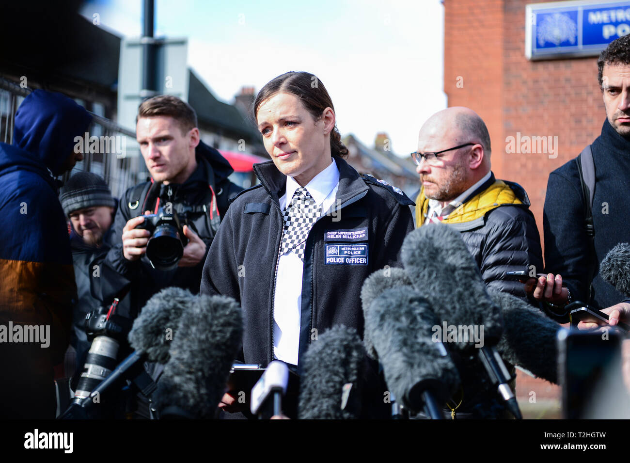 Media outside edmonton police station hi-res stock photography and ...