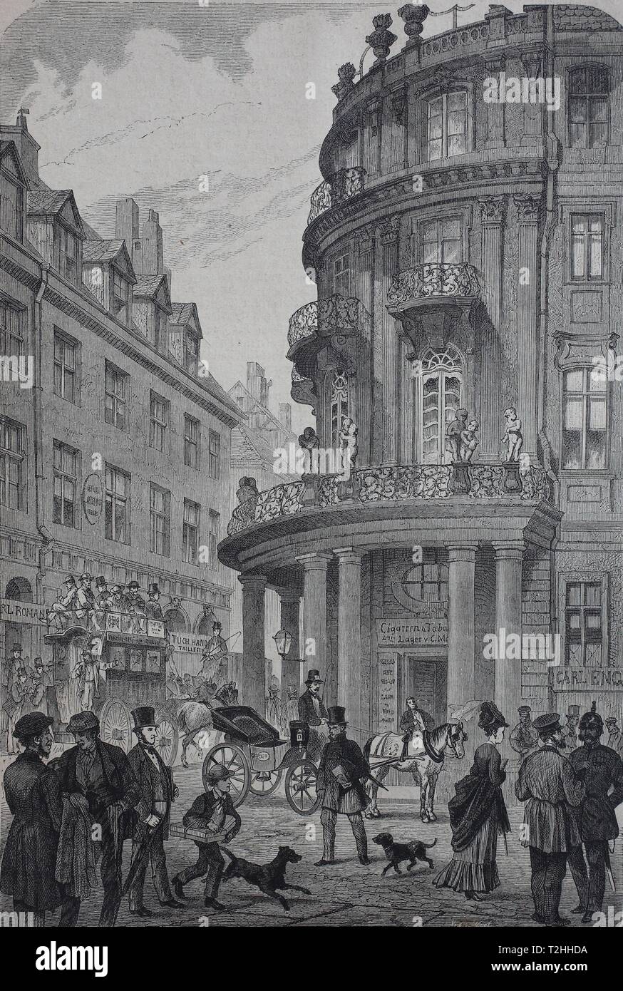 Ephraim Palace, a Rococo-style building in Berlin, 1865, woodcut ...