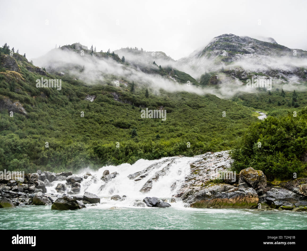 Ice melt waterfall in Tracy Arm-Fords Terror Wilderness Area, Southeast ...