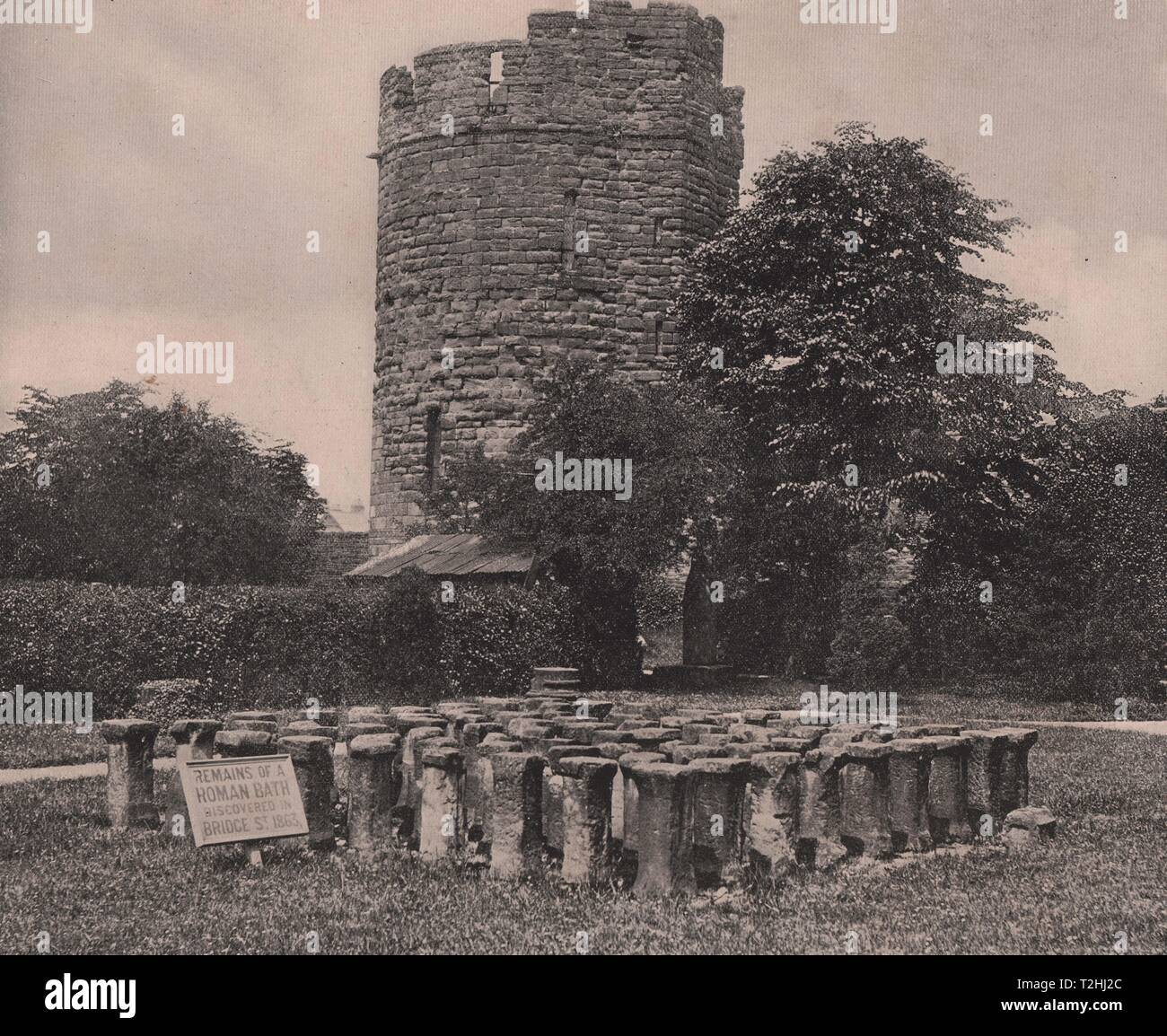 Water Tower and Remains of Roman bath, Chester, England Stock Photo - Alamy
