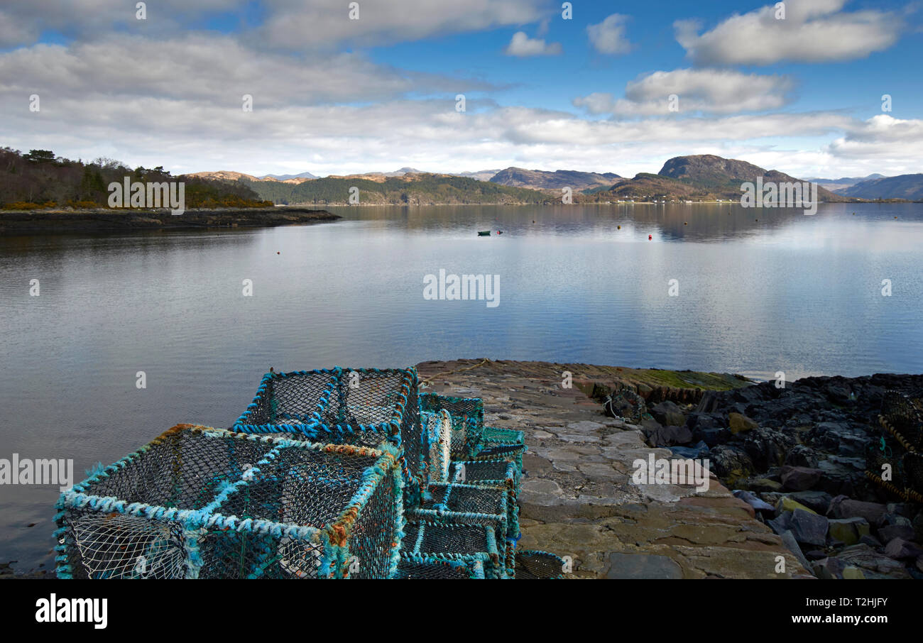 PLOCKTON LOCH CARRON WESTER ROSS SCOTLAND CRAB OR LOBSTER CREELS ON A ...