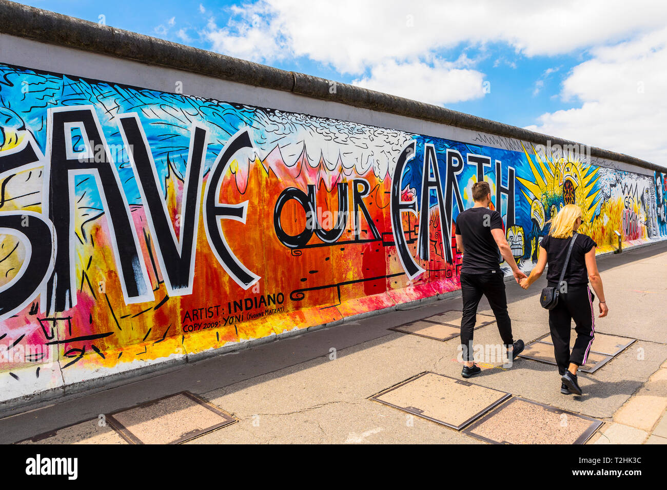 People walking in front of the Berlin Wall, Berlin, Germany, Europe ...