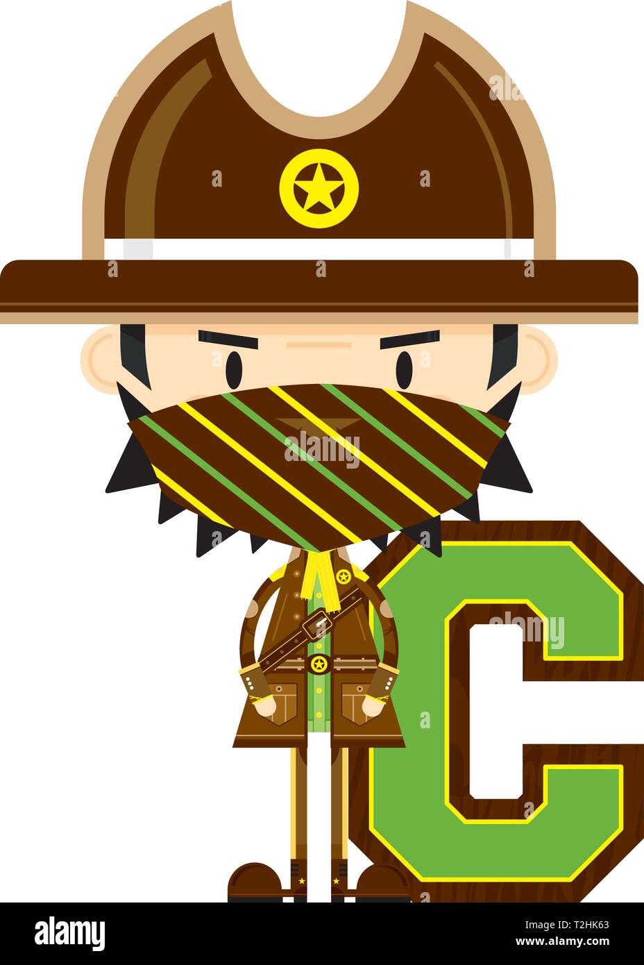 C is for Cowboy Alphabet Learning Illustration Stock Vector Image & Art ...