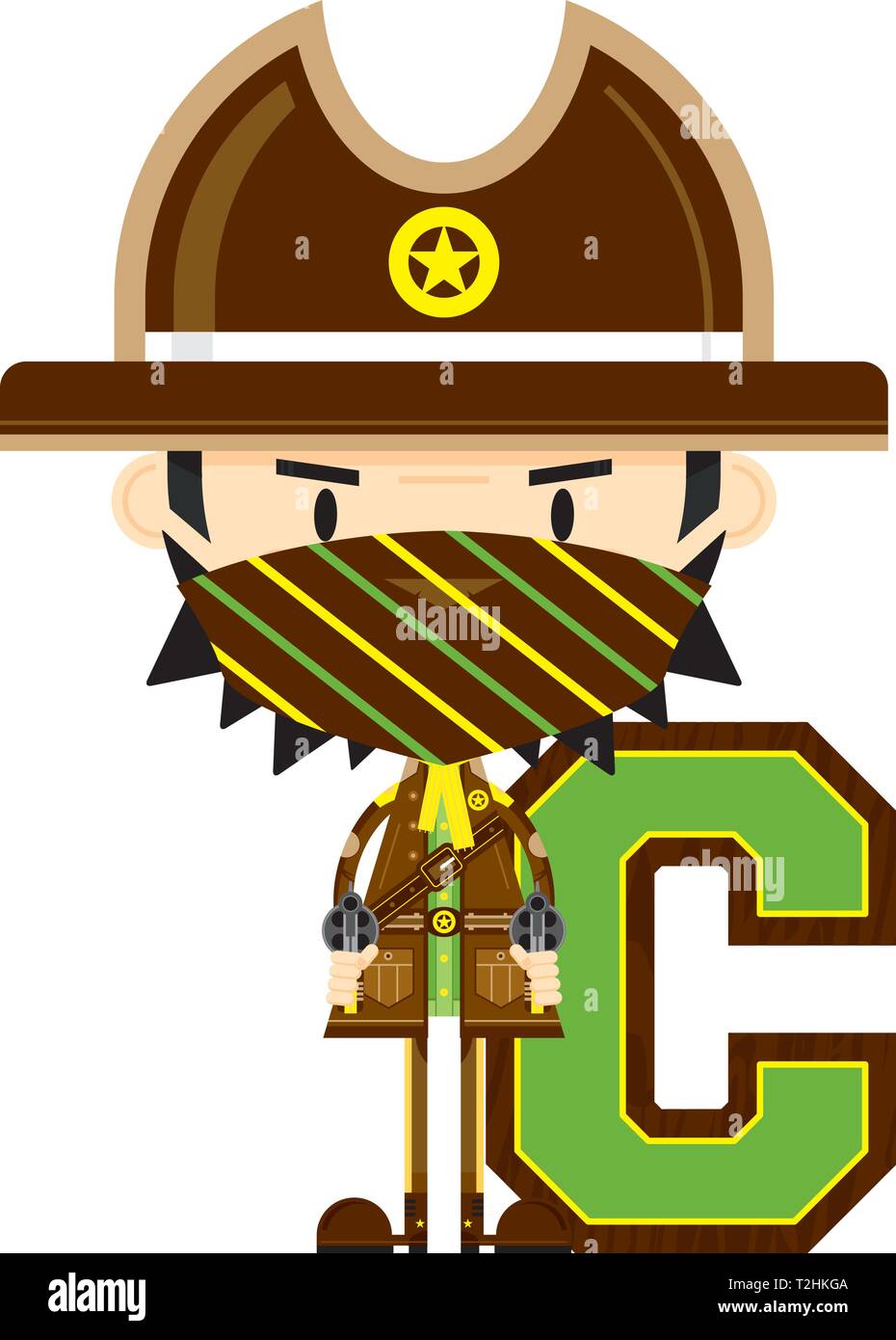 C is for Cowboy Alphabet Learning Illustration Stock Vector Image & Art ...