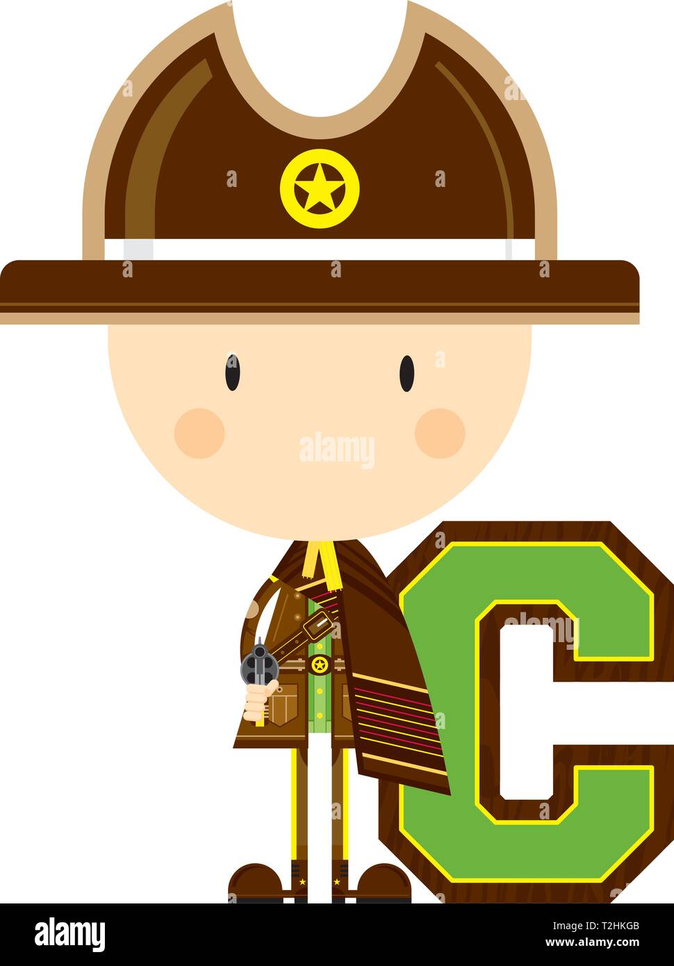 C is for Cowboy Alphabet Learning Illustration Stock Vector Image & Art ...