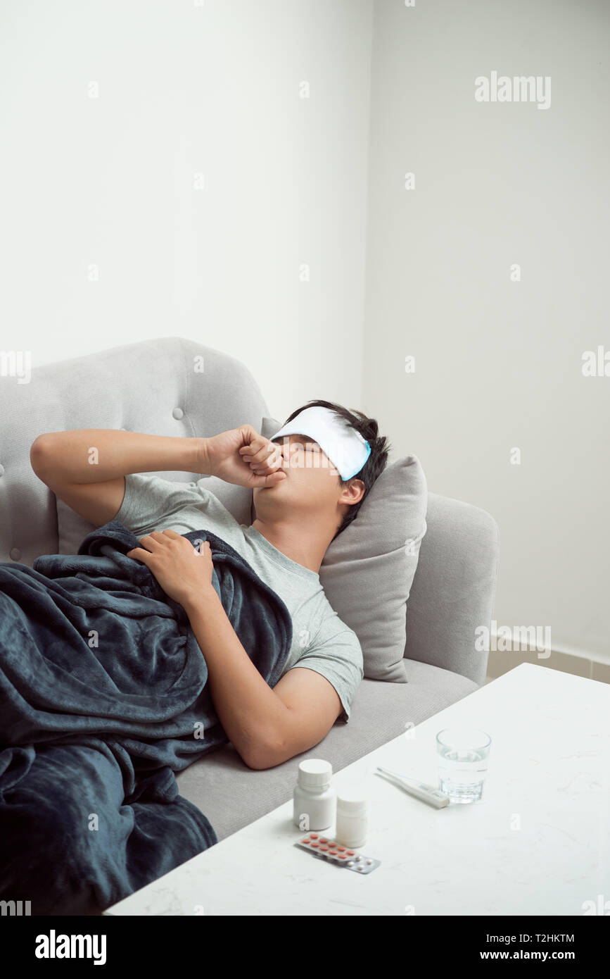 Sick man coughing holding hi-res stock photography and images - Alamy