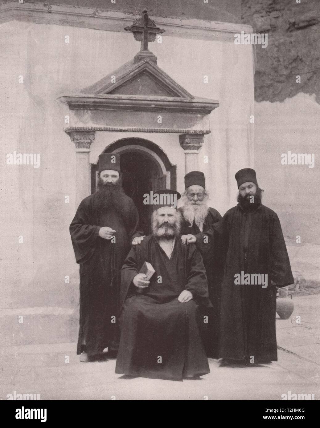 Saint-Sabas - Greek monks Stock Photo - Alamy