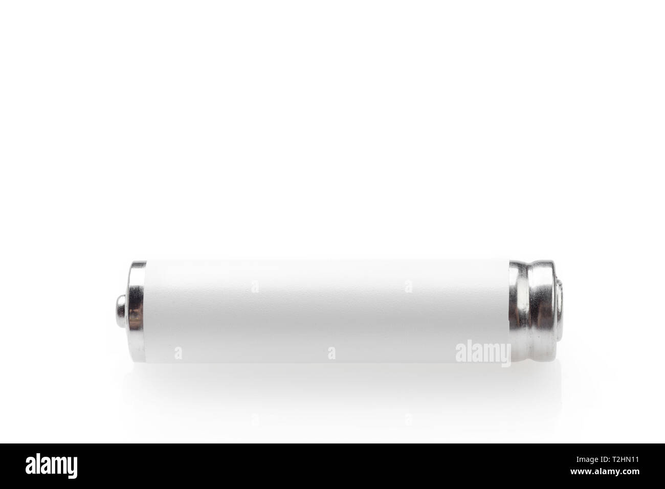 Battery on a white background Stock Photo - Alamy