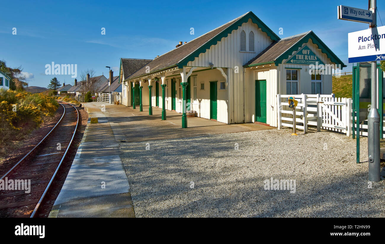 PLOCKTON LOCH CARRON WESTER ROSS SCOTLAND THE RAILWAY STATION HOUSE AND ...