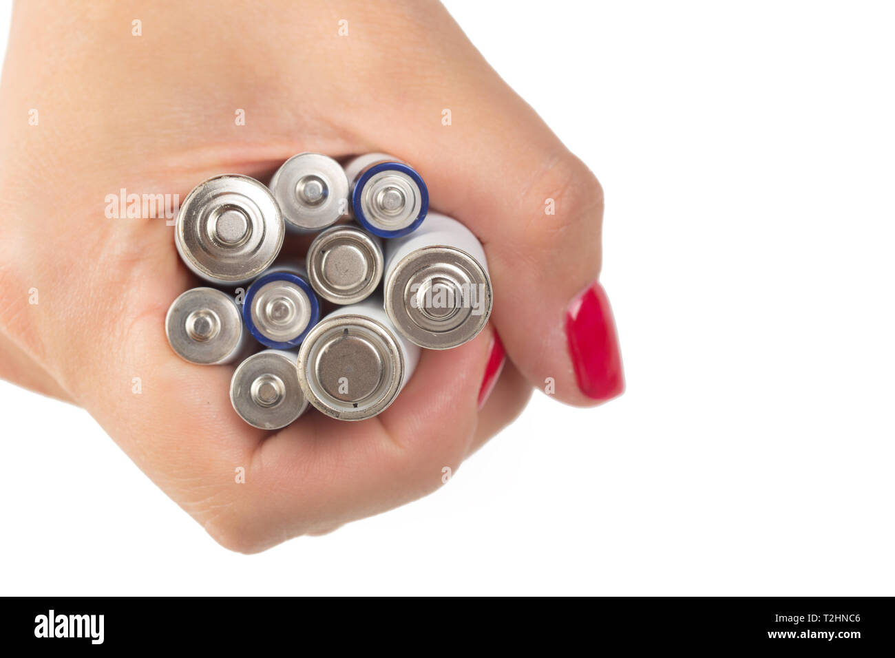 Hand holding aa batteries hi-res stock photography and images - Alamy