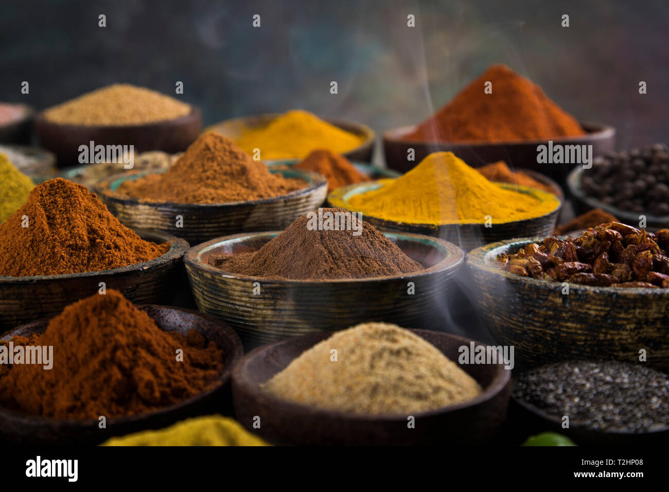 Aromatic spices, smoke and Still Life background Stock Photo - Alamy