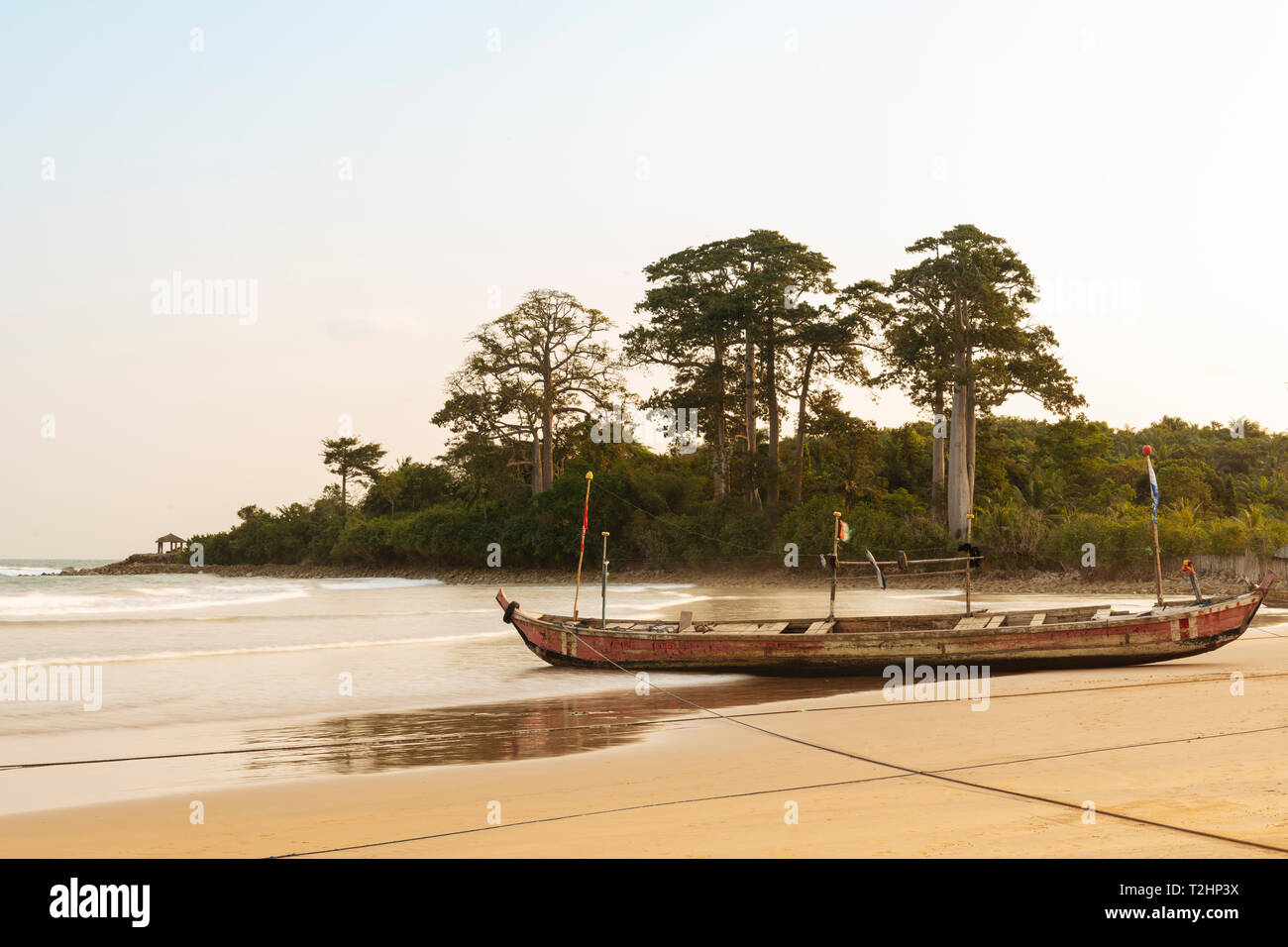 Busua Beach at sunset, Ghana, Africa Stock Photo - Alamy