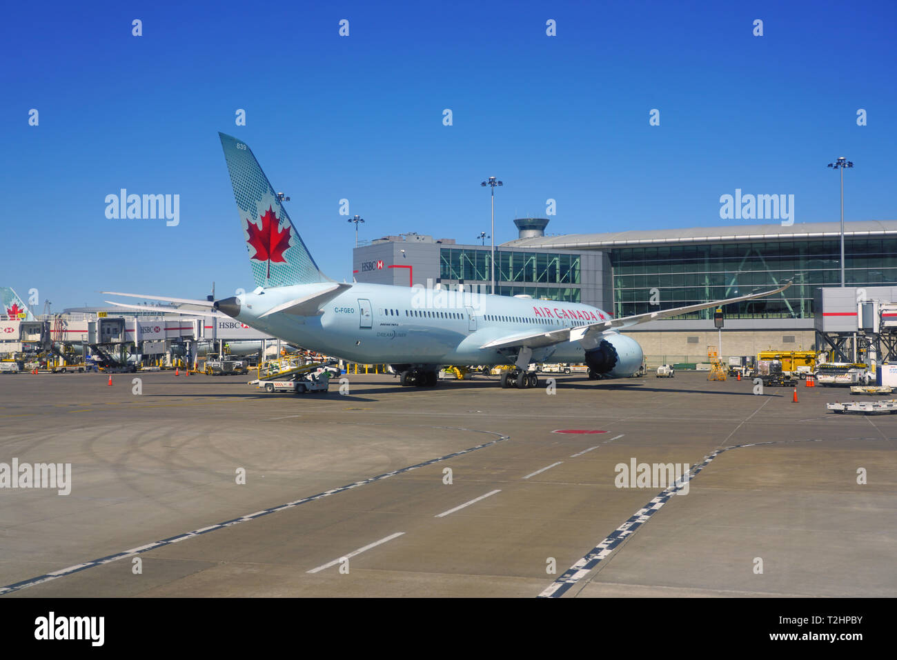 TORONTO, CANADA -26 MAR 2019- View of airplanes from Air Canada (AC) at ...
