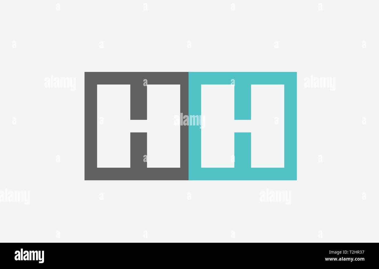 blue grey alphabet letter logo combination hh h h design suitable for a ...