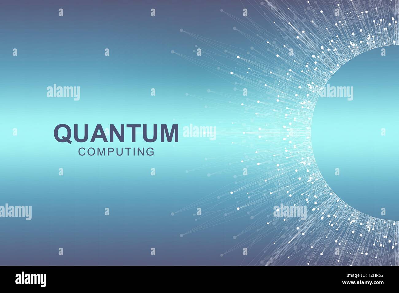 Quantum computer technology concept. Deep learning artificial intelligence. Big data algorithms ...