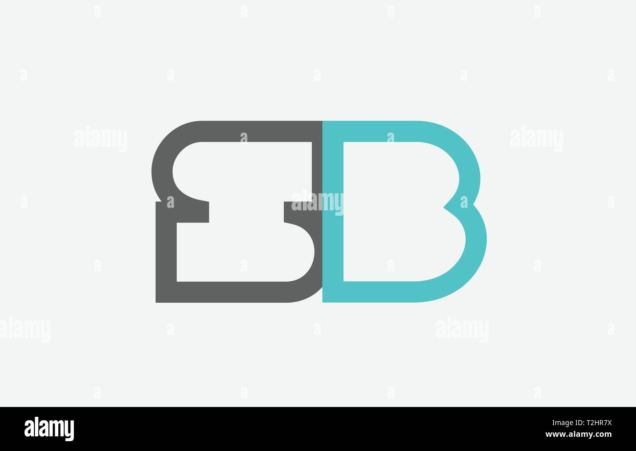 blue grey alphabet letter logo combination sb s b design suitable for a ...