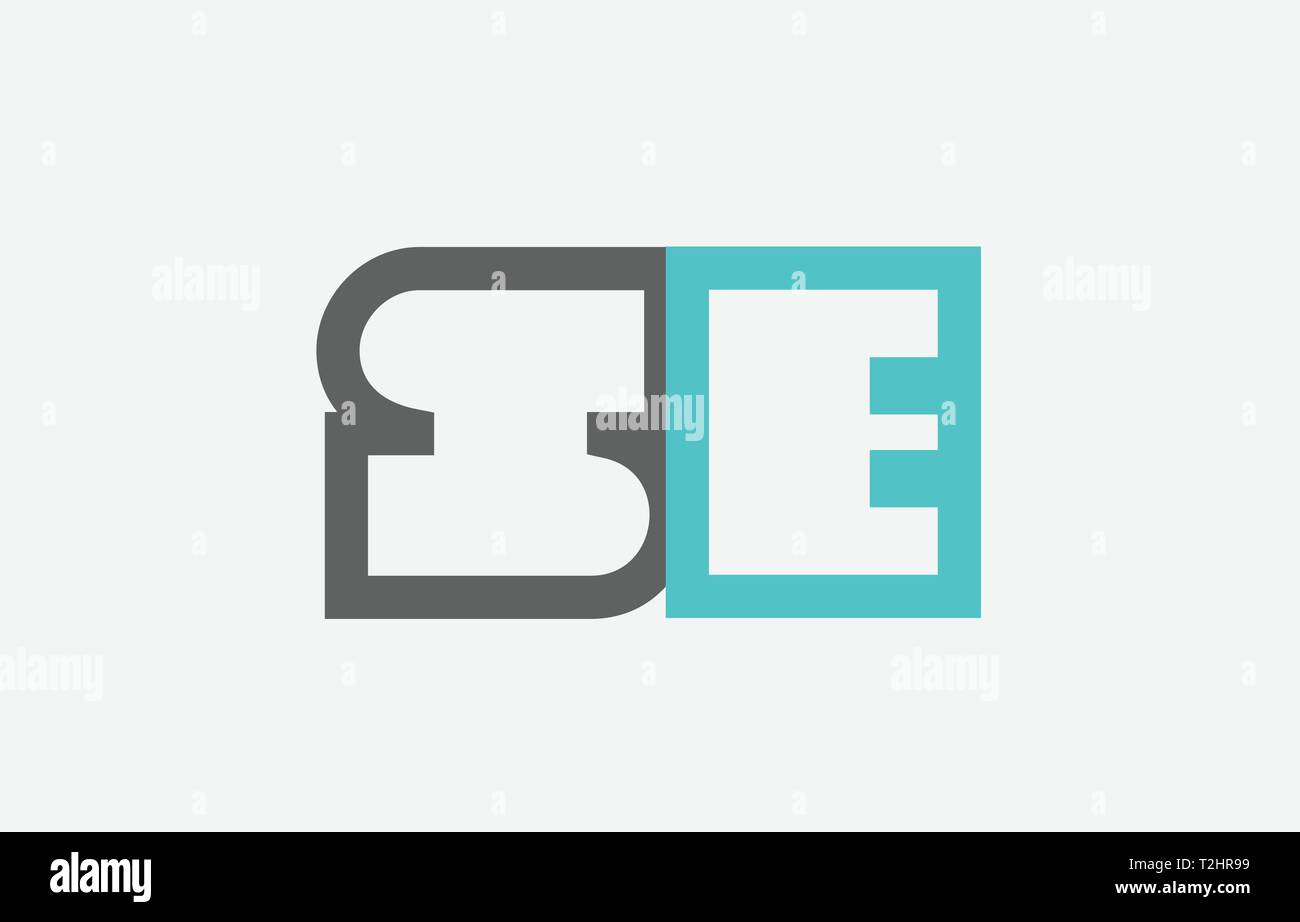 blue grey alphabet letter logo combination se s e design suitable for a ...