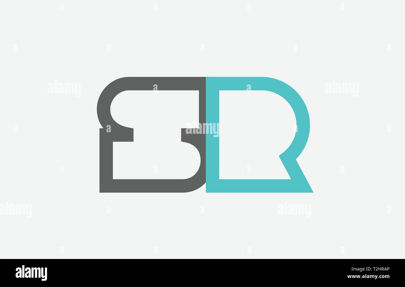 blue grey alphabet letter logo combination sr s r design suitable for a ...