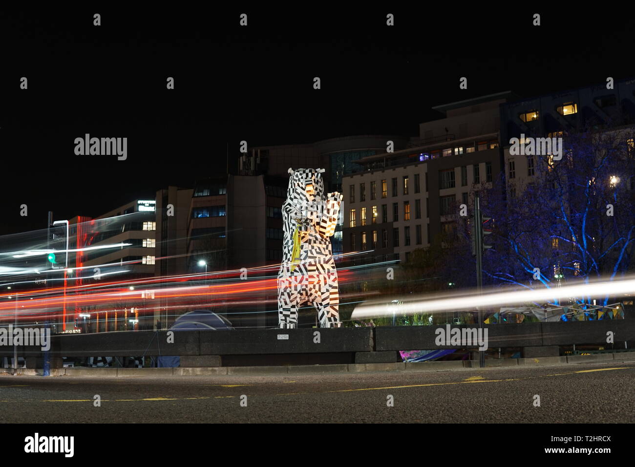 Bearpit roundabout underpass Bristol at night with slow shutter effect ...