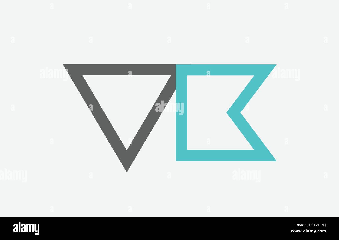 blue grey alphabet letter logo combination vk v k design suitable for a ...