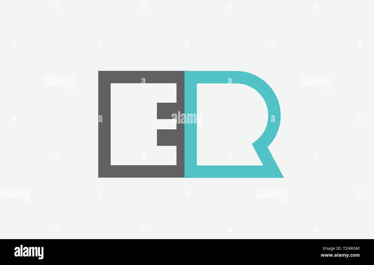 blue grey alphabet letter logo combination er e r design suitable for a ...