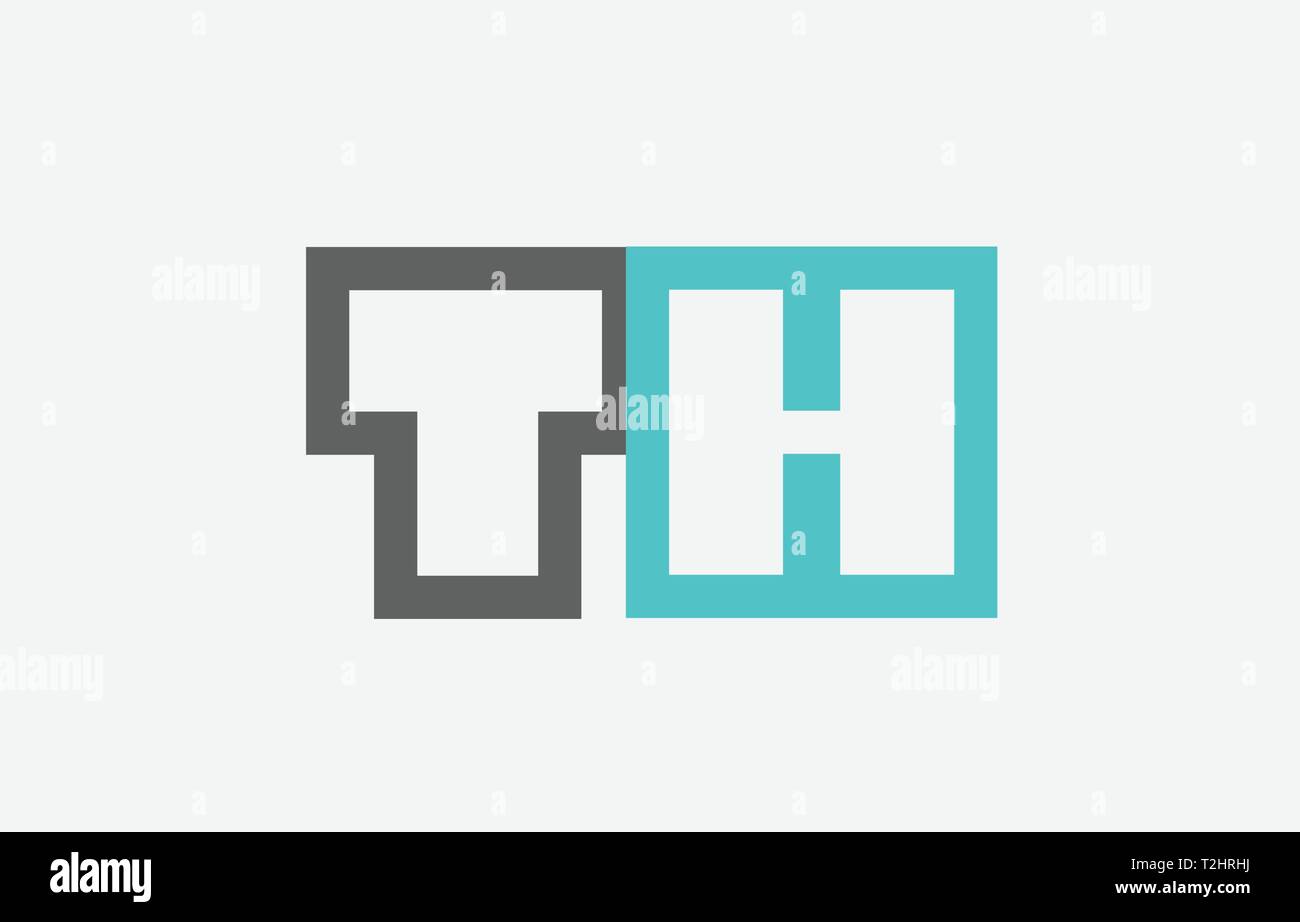 blue grey alphabet letter logo combination th t h design suitable for a ...