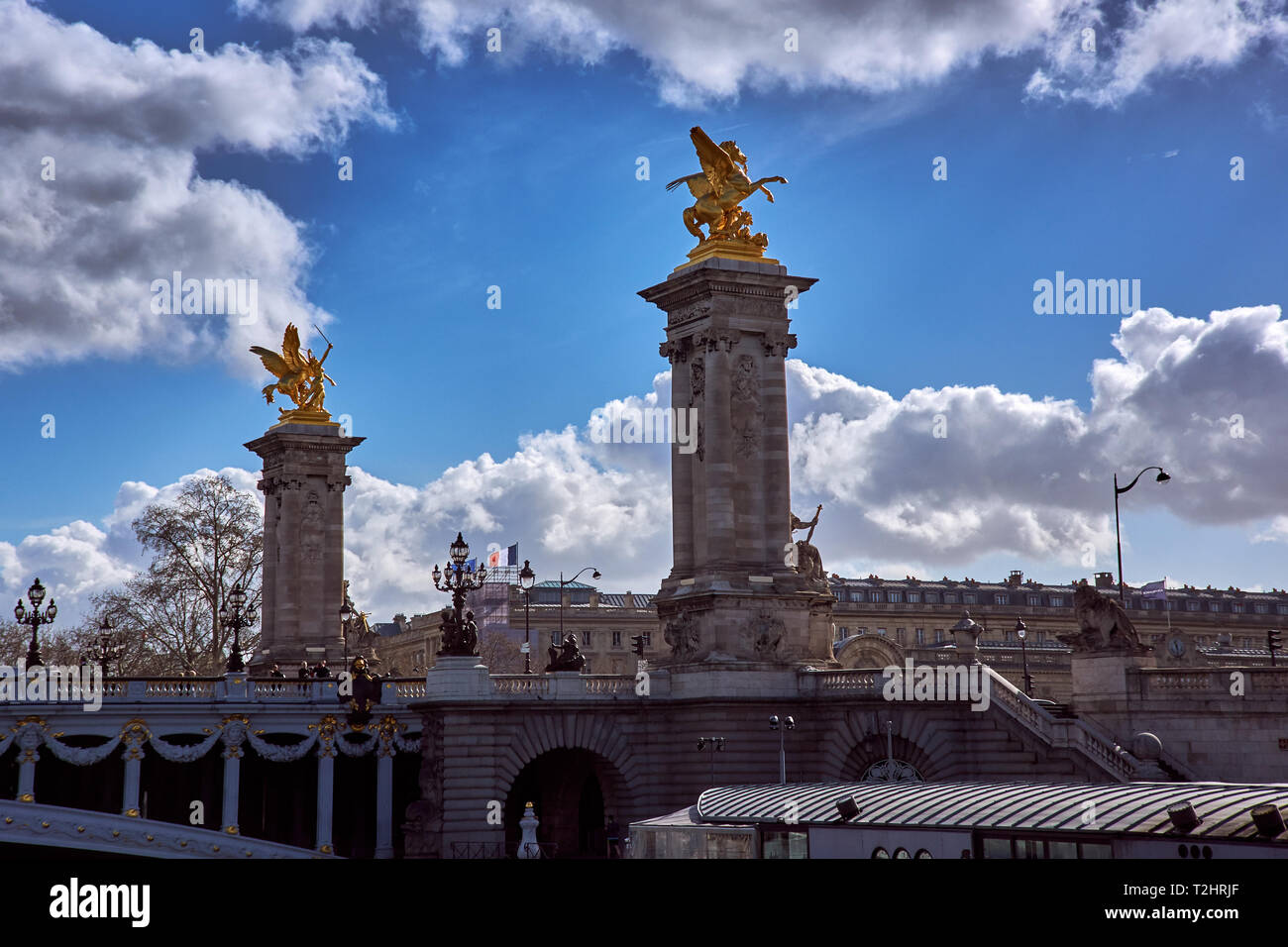 Beautiful spring view of the pont Alexandre III over the river Seine in ...