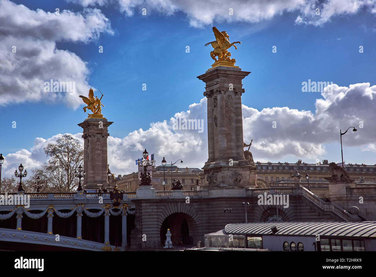 Beautiful spring view of the pont Alexandre III over the river Seine in ...