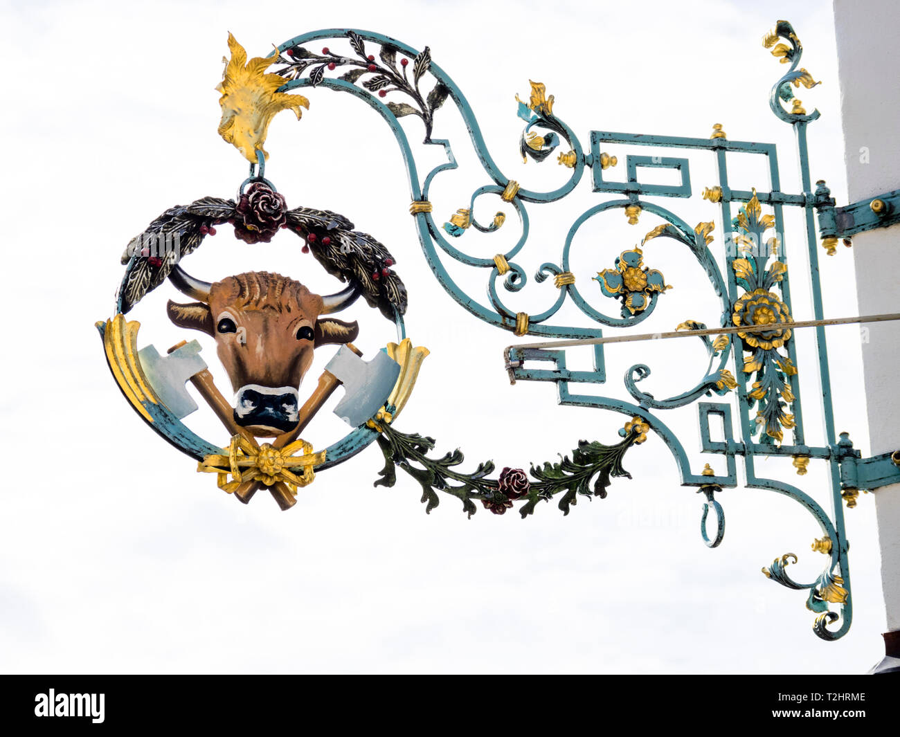 Old traditional butcher shop sign hi-res stock photography and images ...