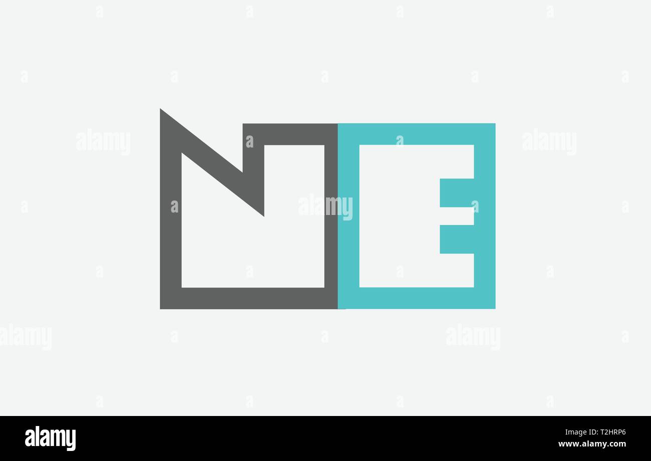 blue grey alphabet letter logo combination ne n e design suitable for a ...