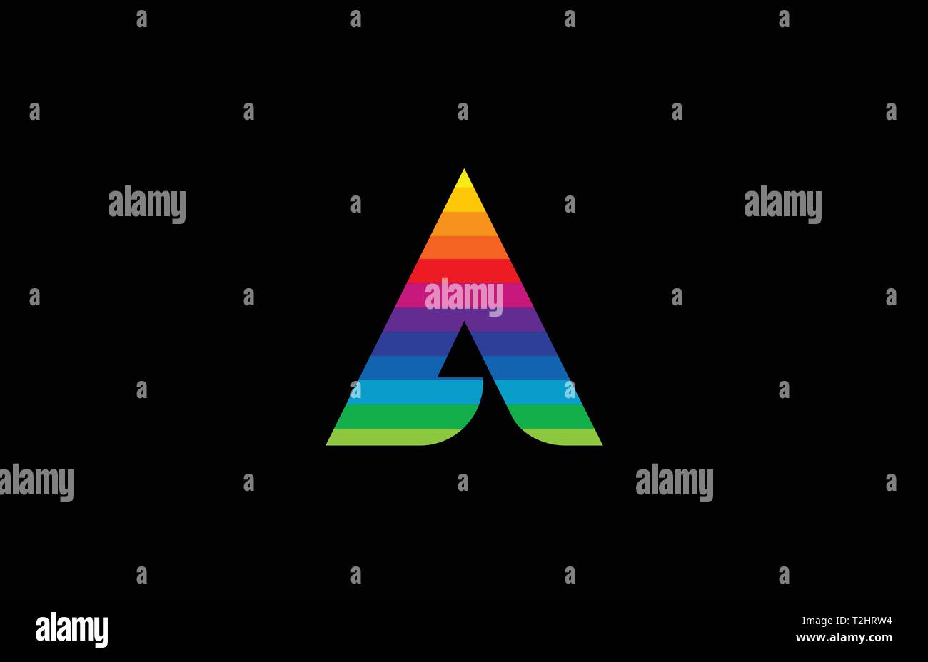 rainbow color colored colorful alphabet letter a logo design suitable ...