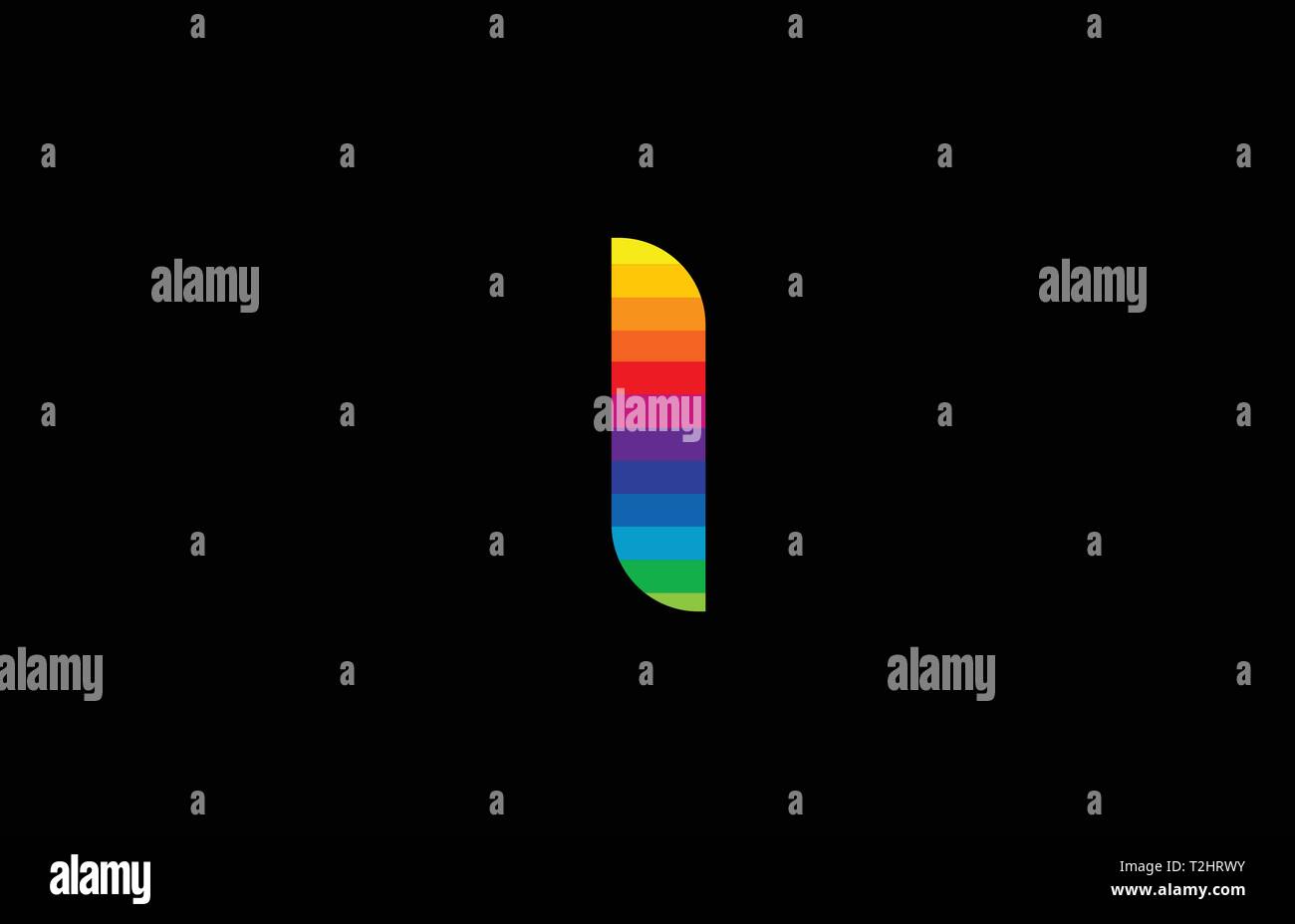 rainbow color colored colorful alphabet letter i logo design suitable ...