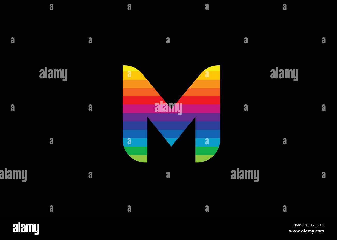 The Letter M In Rainbow