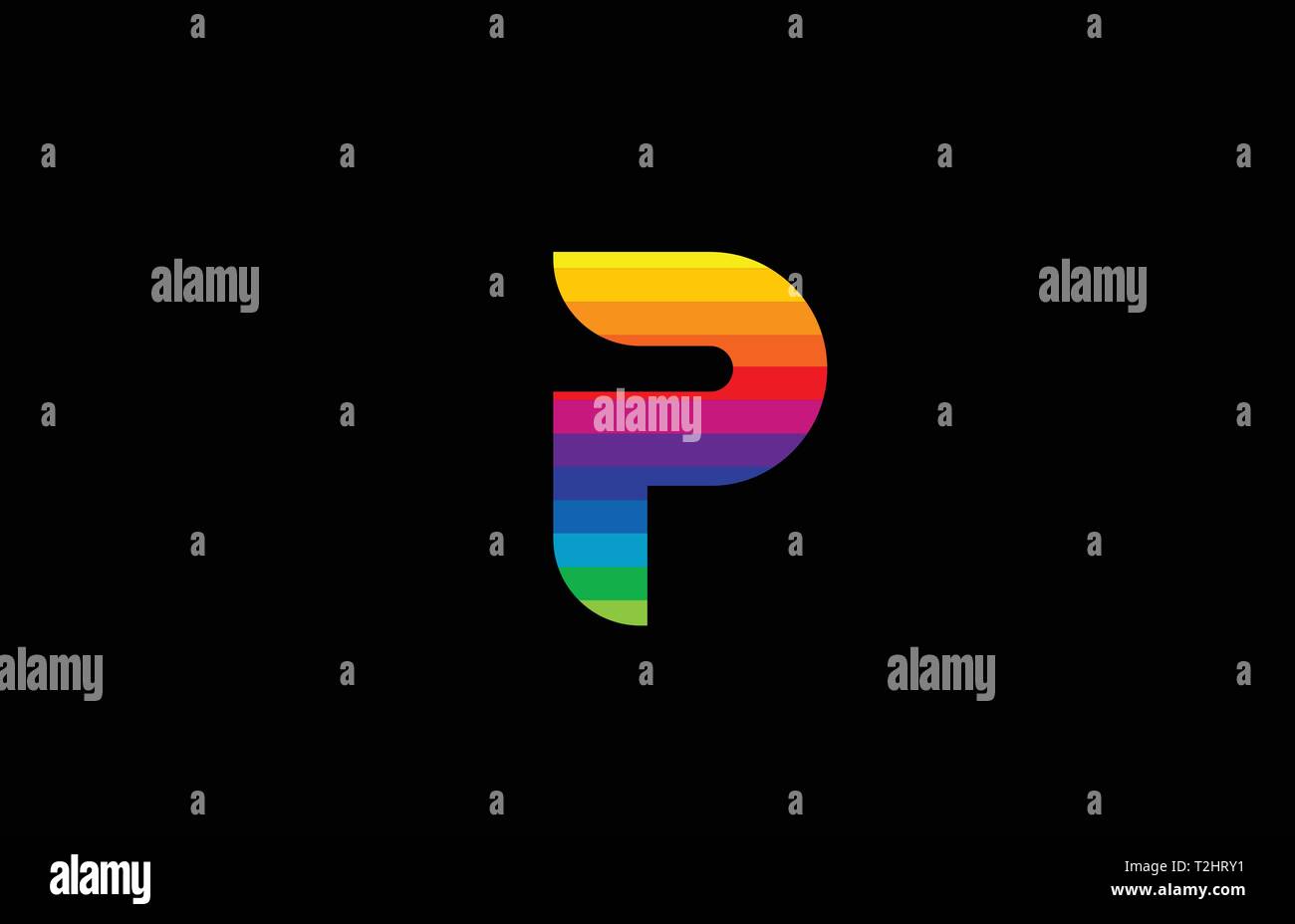 Rainbow Letter P