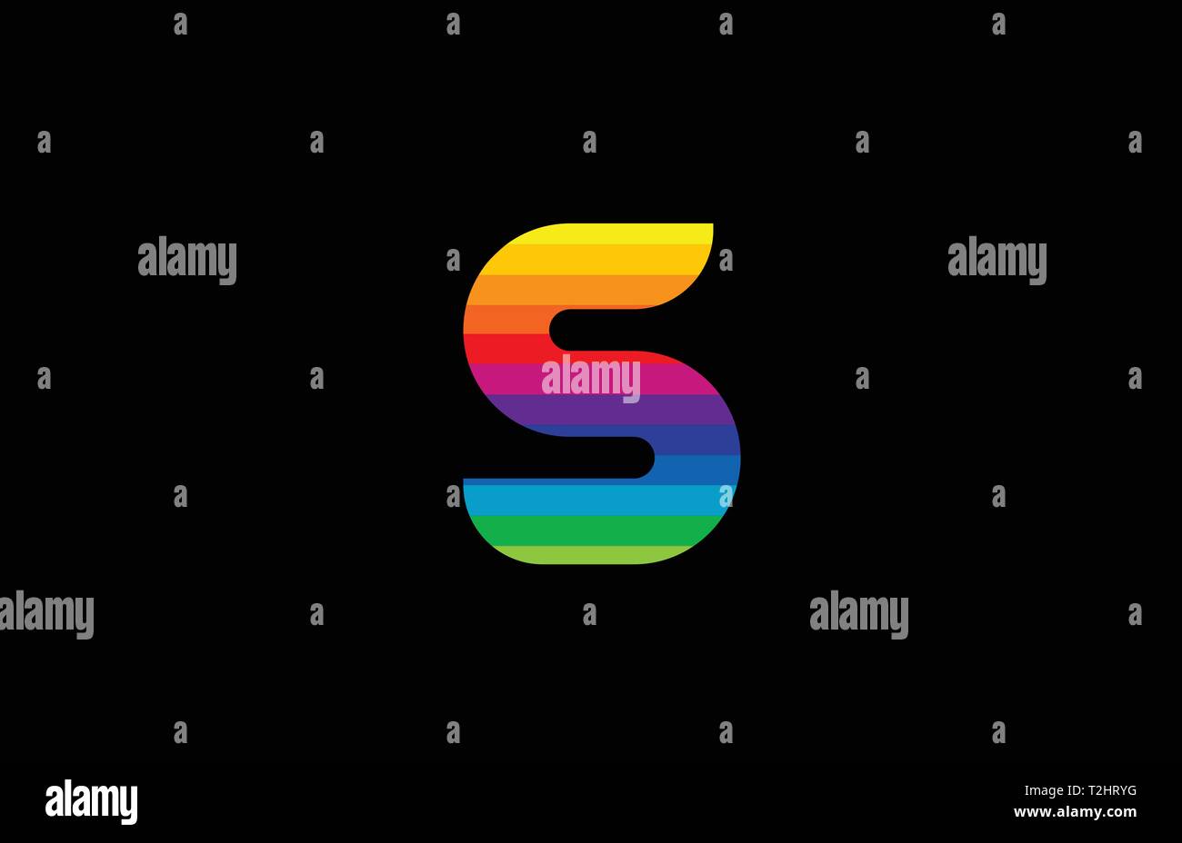 rainbow color colored colorful alphabet letter s logo design suitable ...