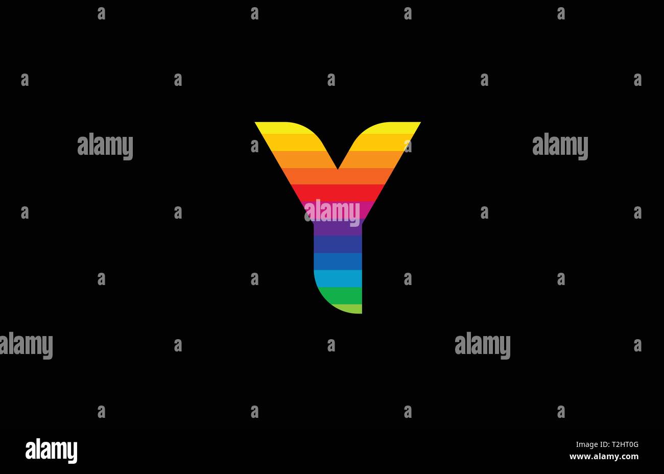 rainbow color colored colorful alphabet letter y logo design suitable ...