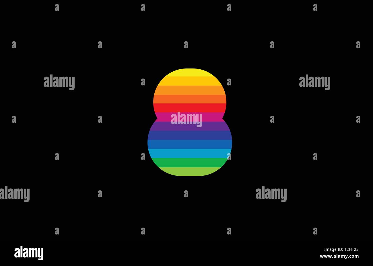 rainbow color colored colorful number 8 logo design suitable for a ...