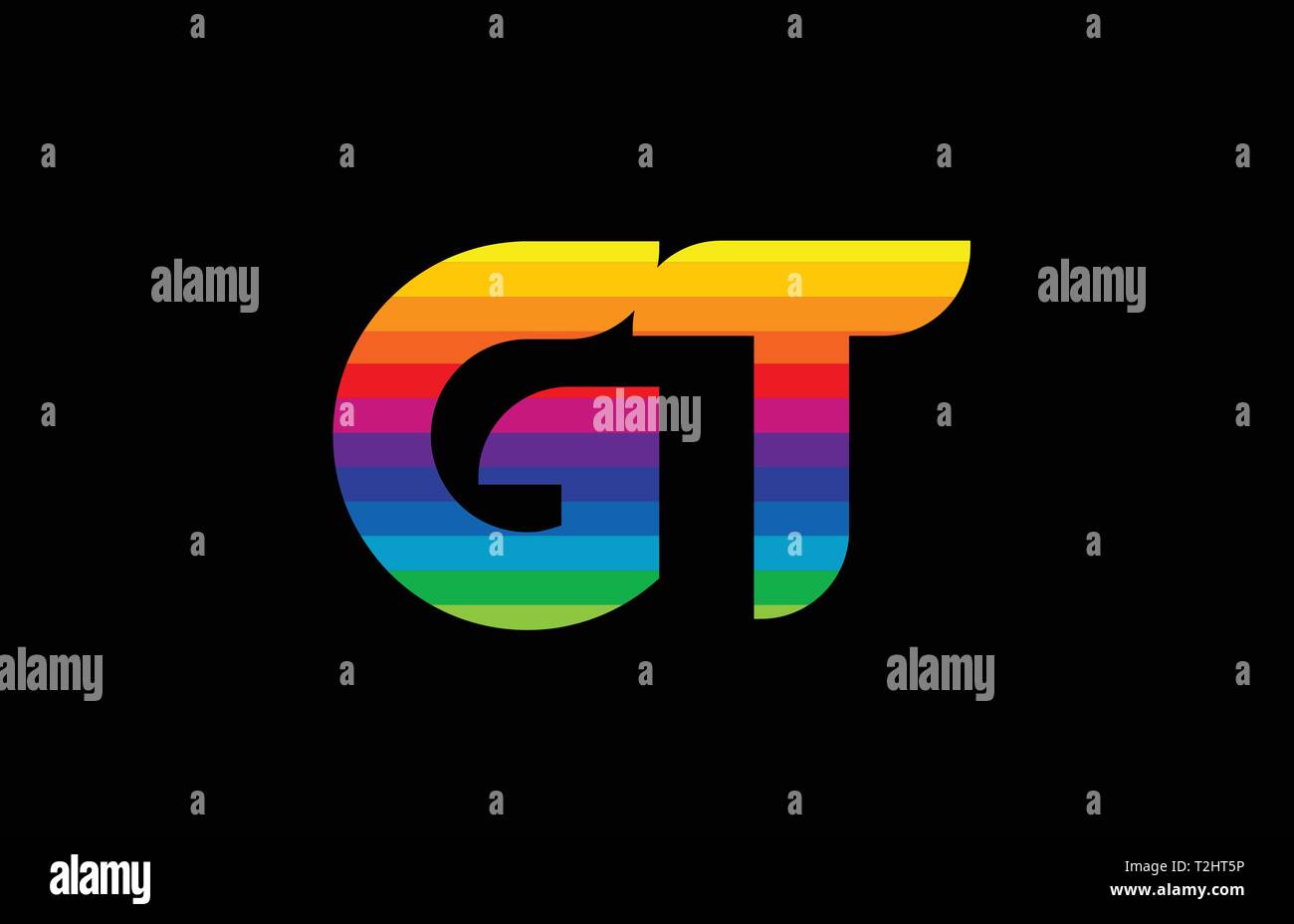 rainbow color colored colorful alphabet letter gt g t logo combination ...