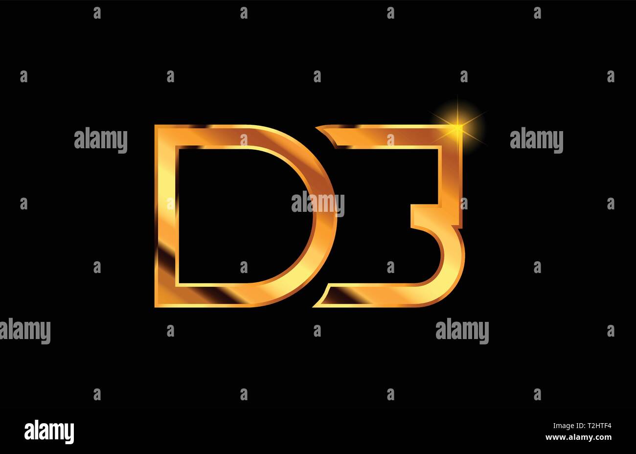gold golden metal alphabet letter logo combination ds d s design ...