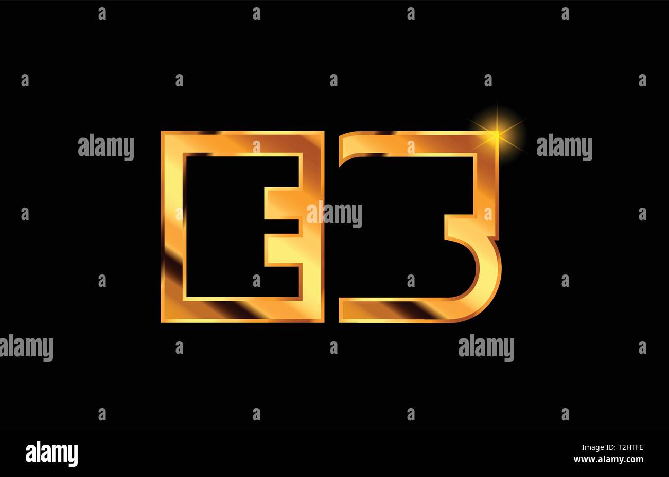 gold golden metal alphabet letter logo combination es e s design ...