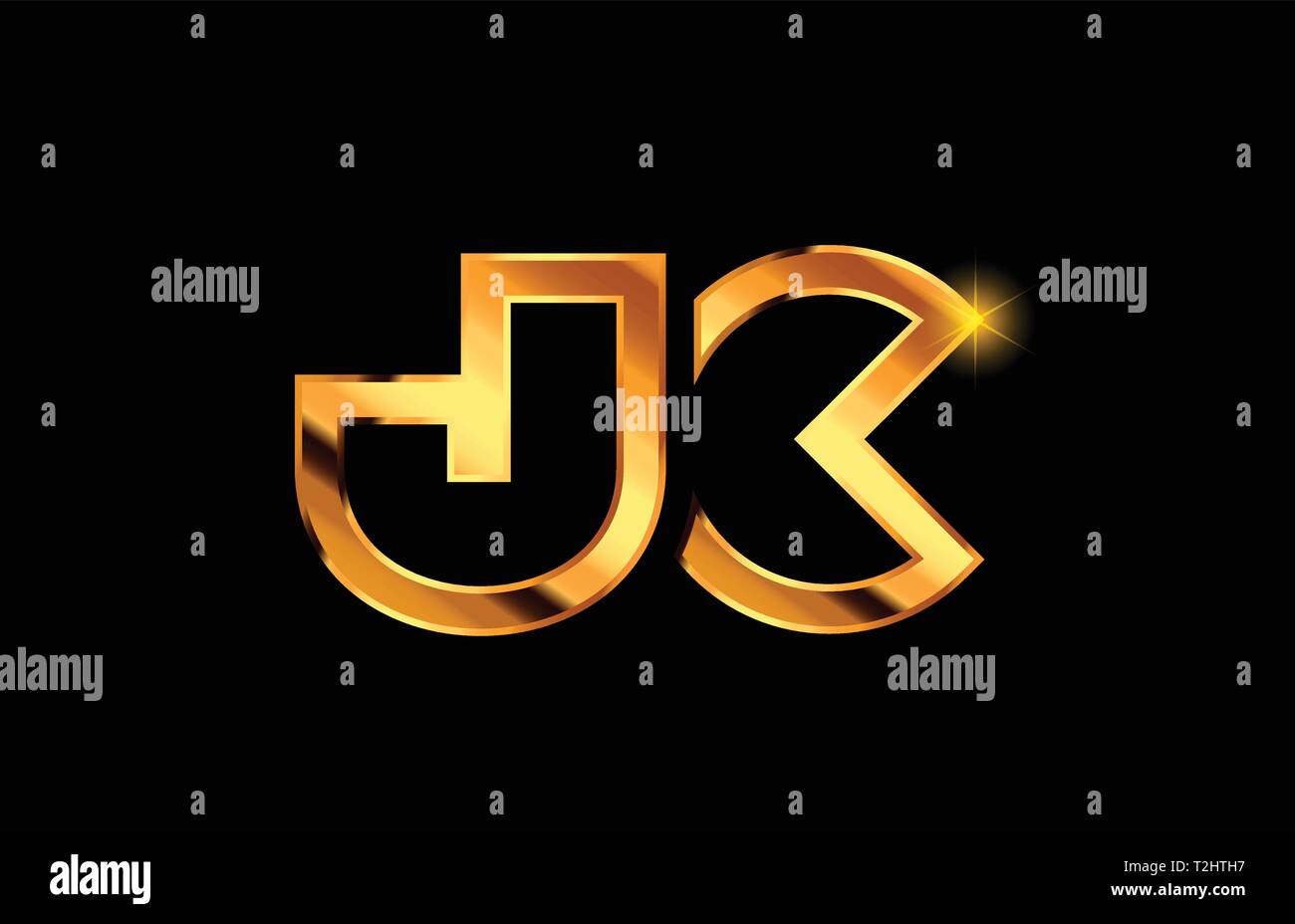 gold golden metal alphabet letter logo combination jc j c design ...
