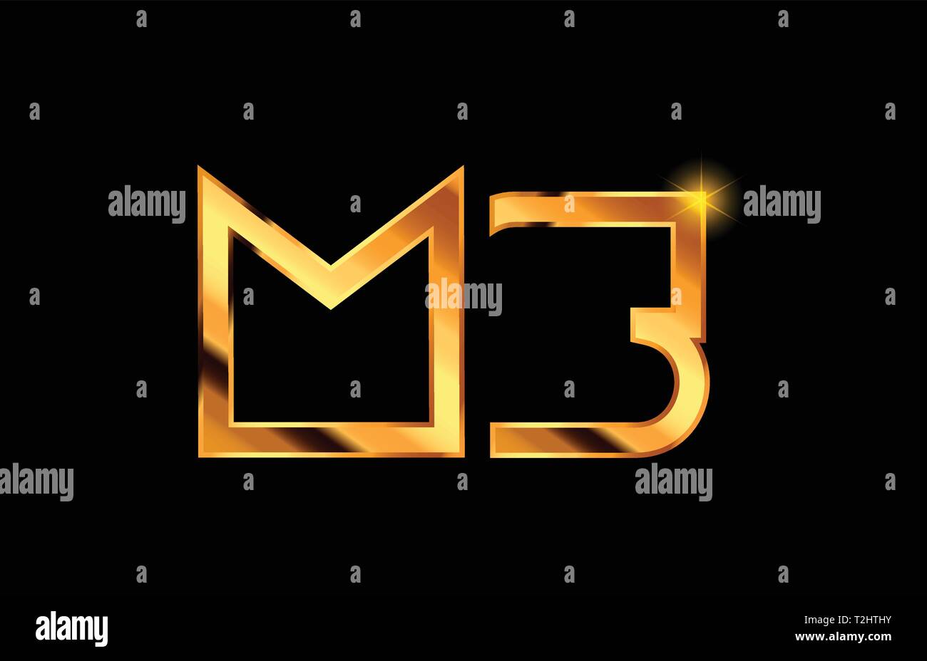 gold golden metal alphabet letter logo combination ms m s design ...