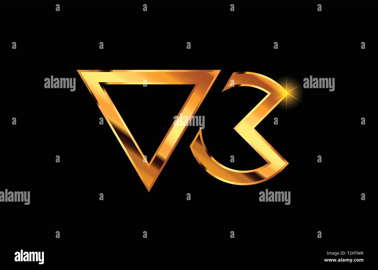 gold golden metal alphabet letter logo combination vc v c design ...