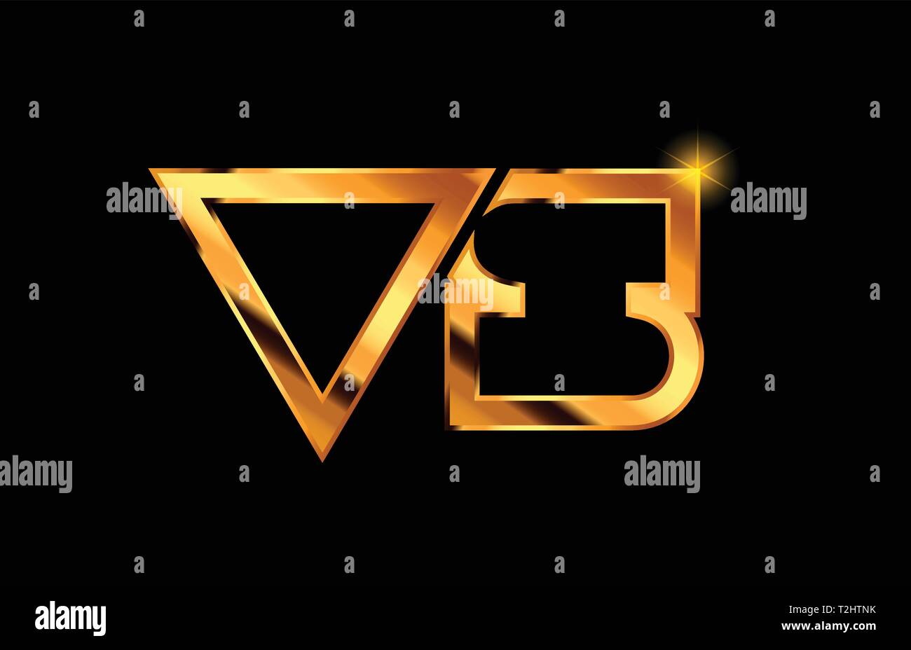 gold golden metal alphabet letter logo combination vs v s design ...