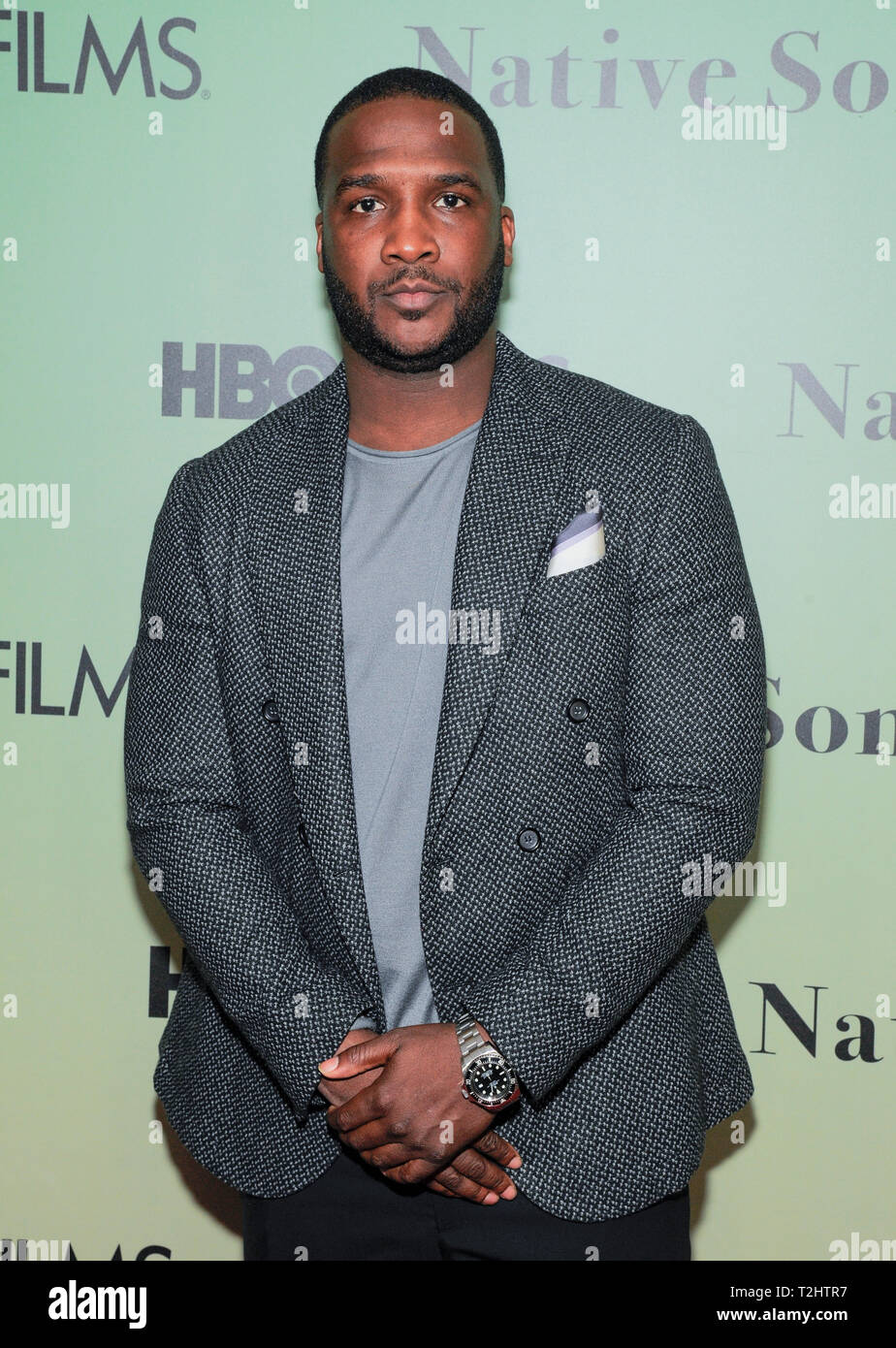 New York, NY - April 1, 2019: Jerod Haynes attends HBO's 'Native Son' screening at Guggenheim ...