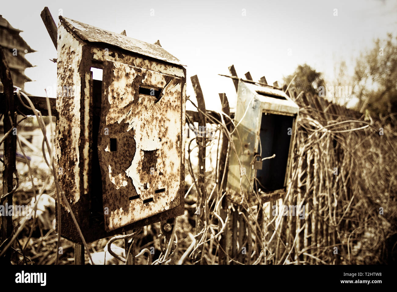 New ways of communication - concept image -sepia toned Stock Photo - Alamy