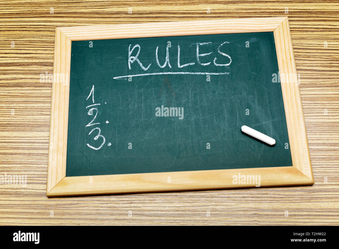 Chalkboard with rules hi-res stock photography and images - Alamy