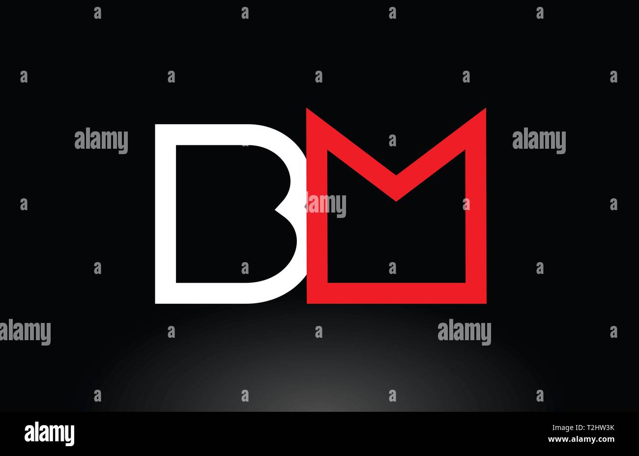 red white alphabet letter logo combination bm b m design suitable for a ...