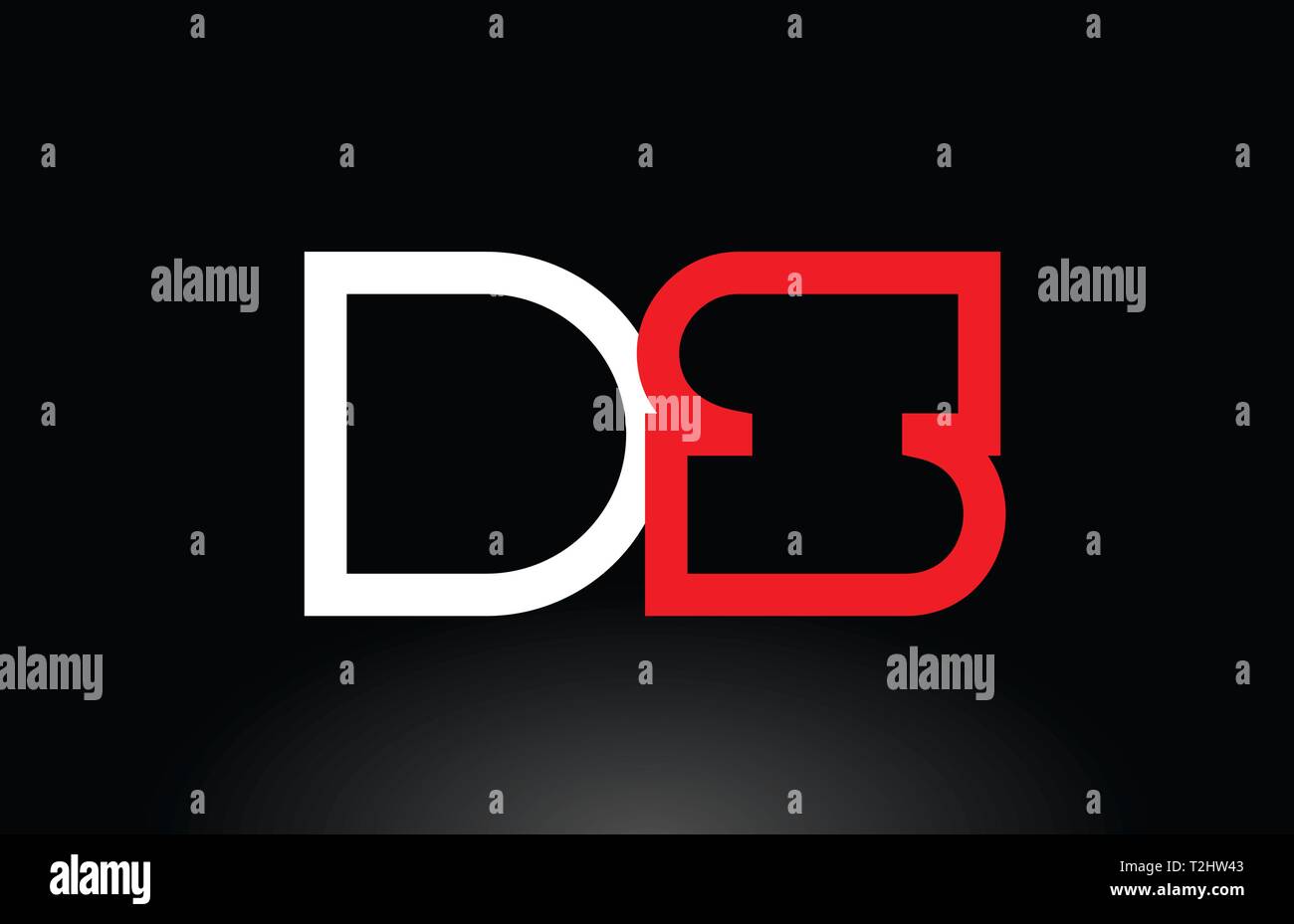 red white alphabet letter logo combination ds d s design suitable for a ...