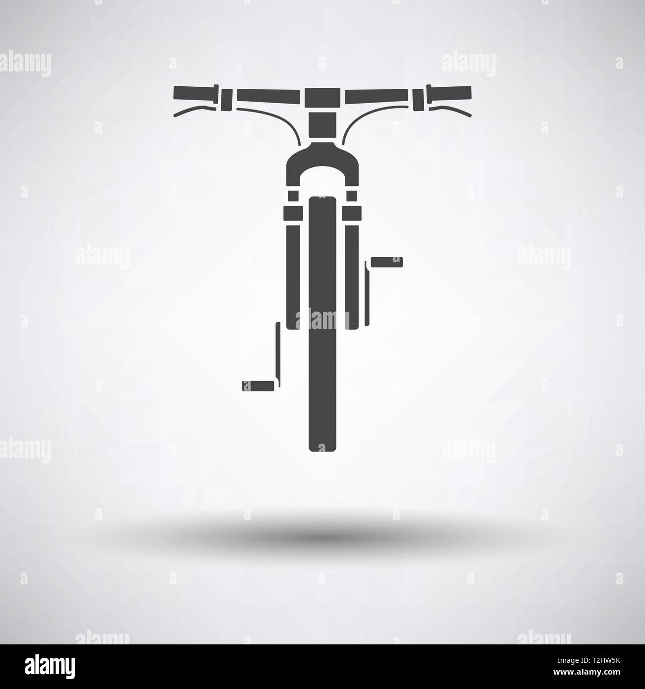 Bike icon front view on gray background, round shadow. Vector ...
